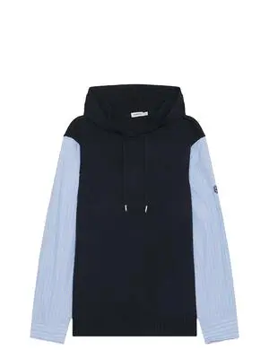 Simkhai Adonis Knit Woven Combo Hoodie - Midnight Combo