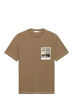 Helmut Lang Postcard Greenwich Tee In Brown - Brownstone
