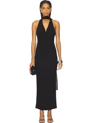 Majorelle Kelly Halter Gown - Black