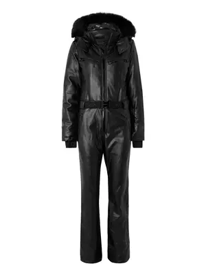 Rudsak Bianca Belted Vegan Hooded Ski Suit - Black