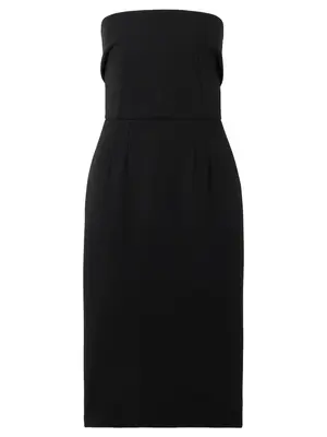 Dolce & Gabbana Strapless Wool-crepe Midi Dress - Black