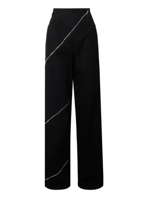 Alaïa Zip-embellished Wide-leg Jeans - Black