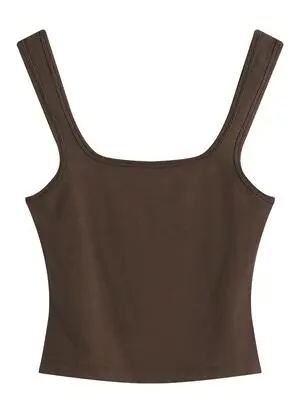 ENTIRE STUDIOS Square Neck Tank Top - Brunette
