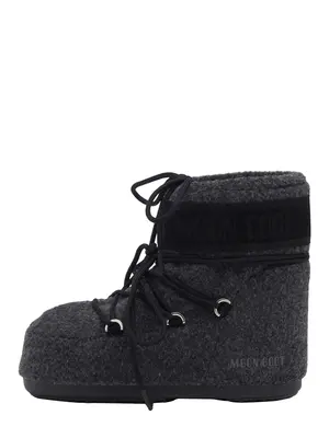 Moon Boot Low Icon Felt Boots - Black Melange