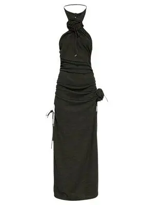 Burberry Wool Halterneck Gown - Grey
