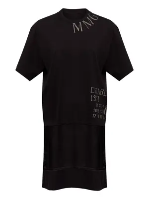 MAISON MARGIELA Logo-print T-shirt Dress - Black