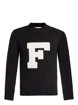 FERRAGAMO Flocked Logo Jumper - Black