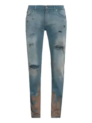 Dolce & Gabbana Straight-leg Jeans With Distressed Details - Green