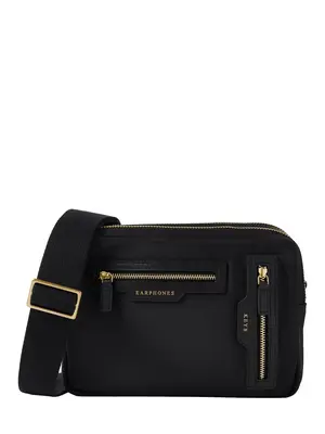 ANYA HINDMARCH Leather-trimmed Econyl Shoulder Bag - Black