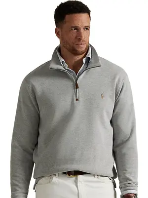 Ralph Lauren Estate-rib Mockneck Pullover - Andover Heather