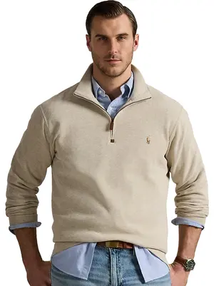 Ralph Lauren Estate-rib Mockneck Pullover - Expedition Dune Heather
