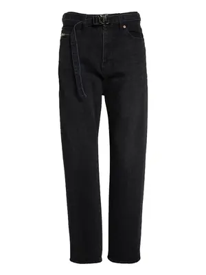 Sacai Sacai Belted Straight-Leg Jeans Black 001