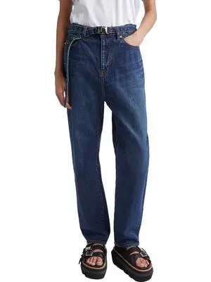 Sacai Belted Straight-leg Jeans - Blue 401