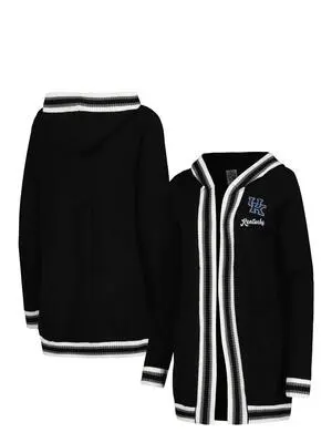 GAMEDAY COUTURE Kentucky Wildcats Striped Hooded Cardigan Sweater - Black