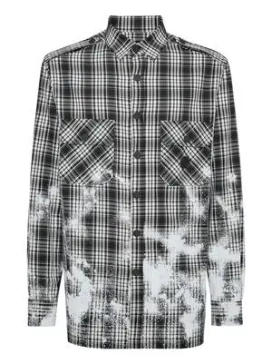 Philipp Plein Checked Long-sleeve Shirt - Black