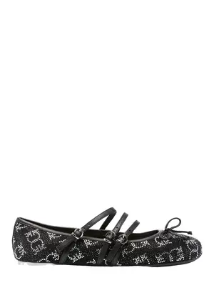 Pinko Crystal-embellished Ballet Flats - Black