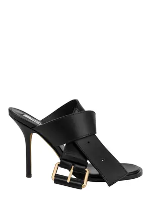 Moschino Decorative Buckle Mules - Black