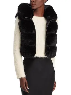 Adrienne Landau The Landau Faux Fur Vest - Jet Black