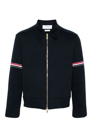 Thom Browne Rwb-stripe Zip-up Jacket - Blue