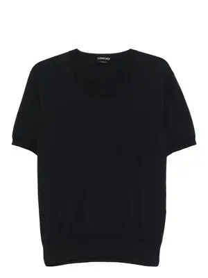 TOM FORD Fine-knit T-shirt - Blue