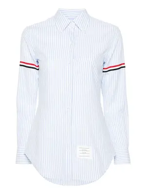 Thom Browne Striped Cotton Shirt - Blue