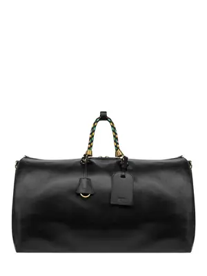 Moschino Zip-up Leather Duffle Bag - Black