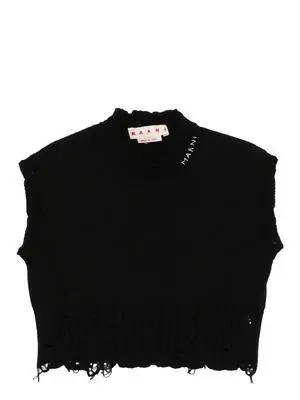 Marni Distressed-effect Vest - Black