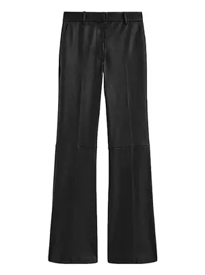 JOSEPH Tafira Flared-leg Leather Trousers - Black