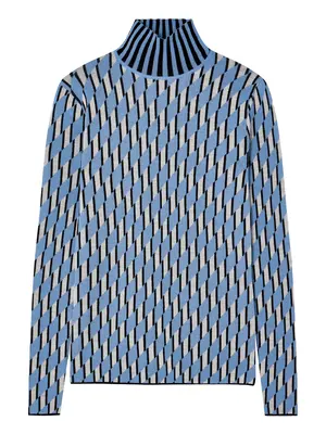ZANKOV Raven Merino Wool-jacquard Turtleneck Sweater - Multi