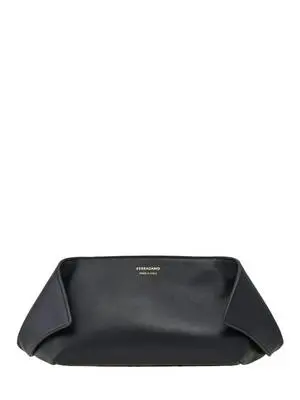 FERRAGAMO Leather Makeup Bag - Black