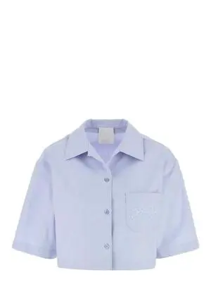 GIVENCHY Logo Embroidery Cropped Shirt