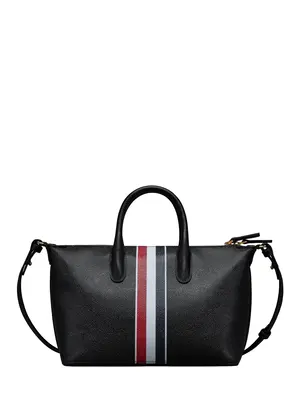 Thom Browne Small Leather Duffle Bag - Black