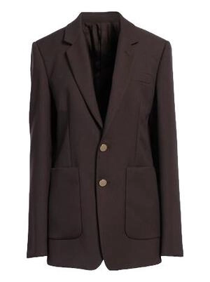 SUPER BLOND Viscose Single-breasted Blazer - Dark Brown
