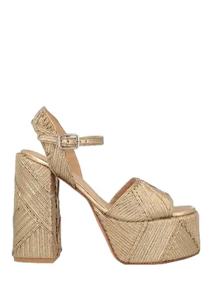 CastaÑer Leather Platform Sandals - Gold