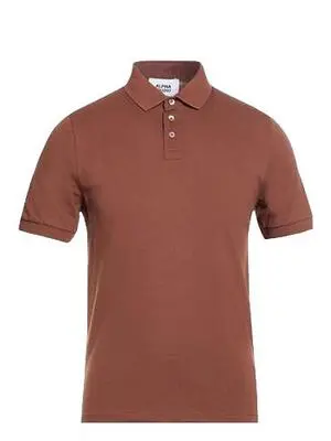 Alpha Studio Polo Shirt Size Cotton, Elastane - Brown