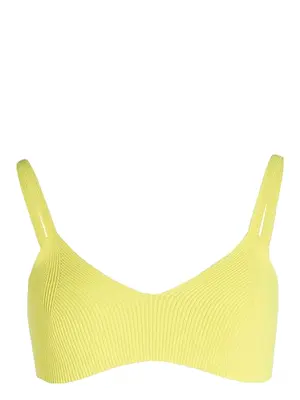 VICOLO Crop Knit Top - Yellow
