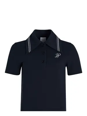 PATOU Logo-embroidered Polo Shirt - Blue