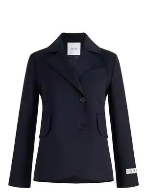 PATOU Belted Wool Blazer - Blue