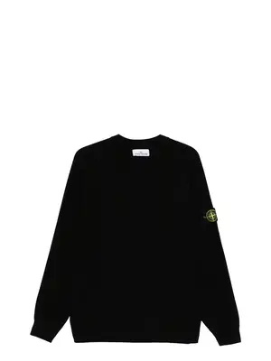 Stone Island Compass Badge Crewneck Sweatshirt - Black