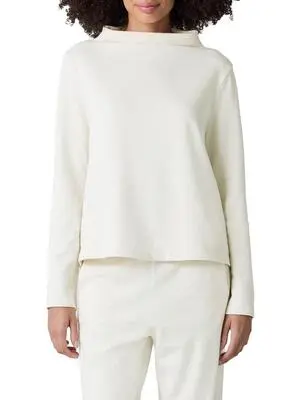 Eileen Fisher Funnel Neck Top - Bone