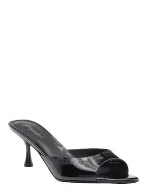 Jeffrey Campbell Slide Sandal - Black Crinkle Patent