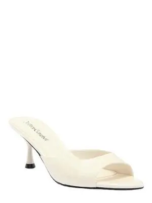 Jeffrey Campbell Slide Sandal - Off White Crinkle Patent