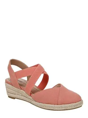 LIFESTRIDE Kimball Espadrille Slingback Wedges - Coral