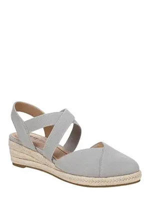 LIFESTRIDE Kimball Espadrille Slingback Wedges - Grey