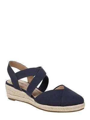 LIFESTRIDE Kimball Espadrille Slingback Wedges - Navy