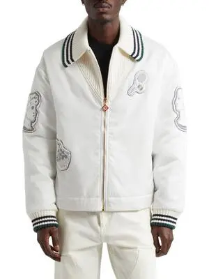 Casablanca Nylon Coach's Jacket - Bright White