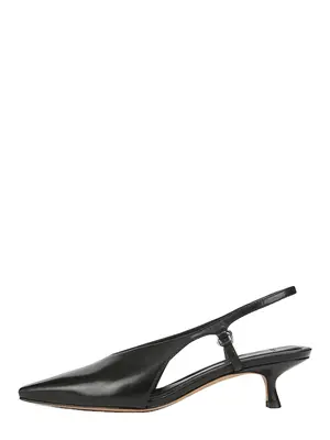 Vince Sabrina Leather Slingback Kitten Heel - Black
