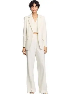 Sandro Sequin Cropped Vest - Neutral / White