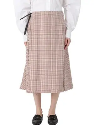 Bottega Veneta Checkered Midi Skirt - Pearl