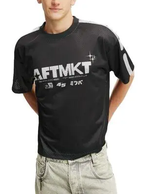 COTTON ON Graphic Box Fit T-shirt Black Aftmkt Race Team